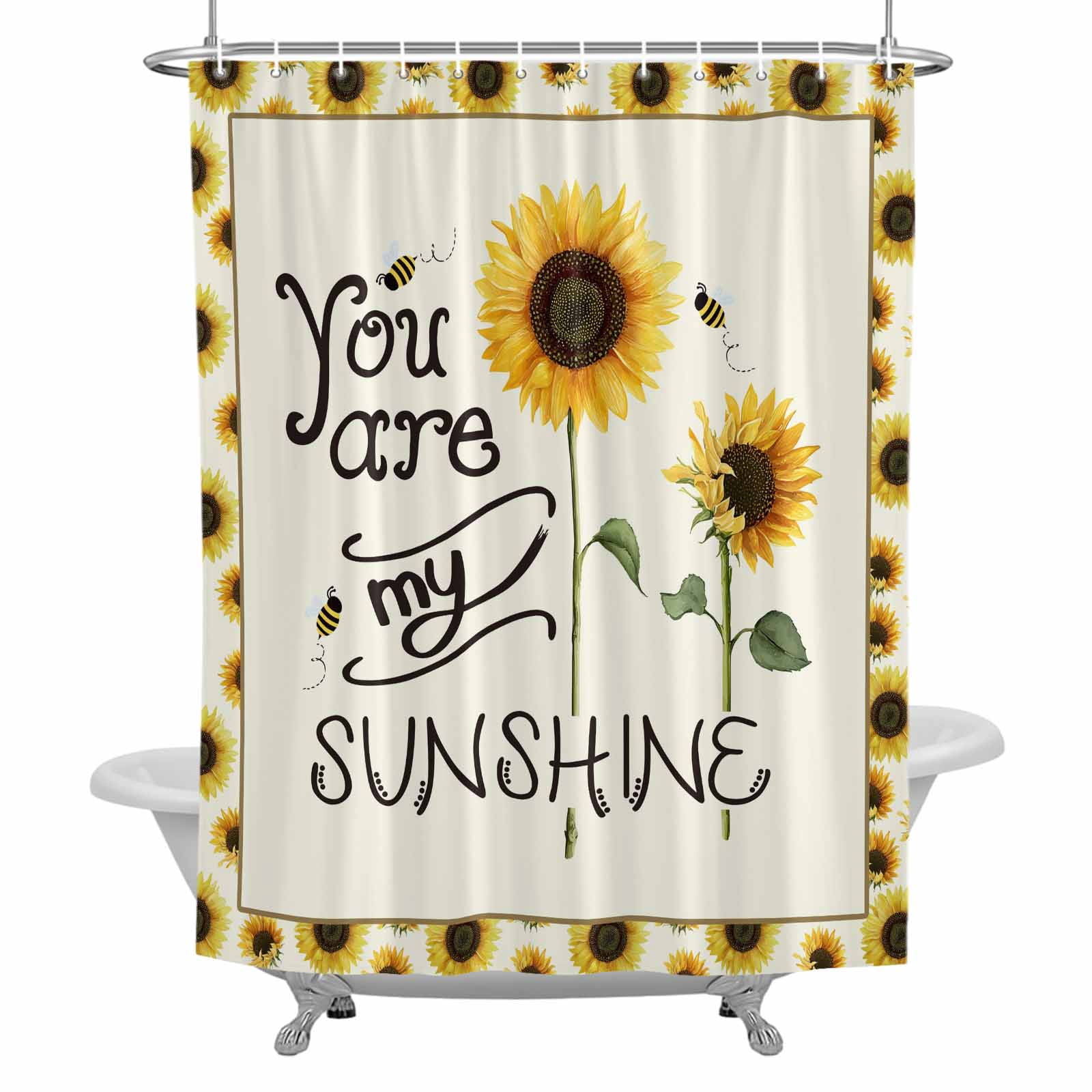 Farmhouses Sunflowers Shower Curtain for Bathroom, You Are My Sunshine ...