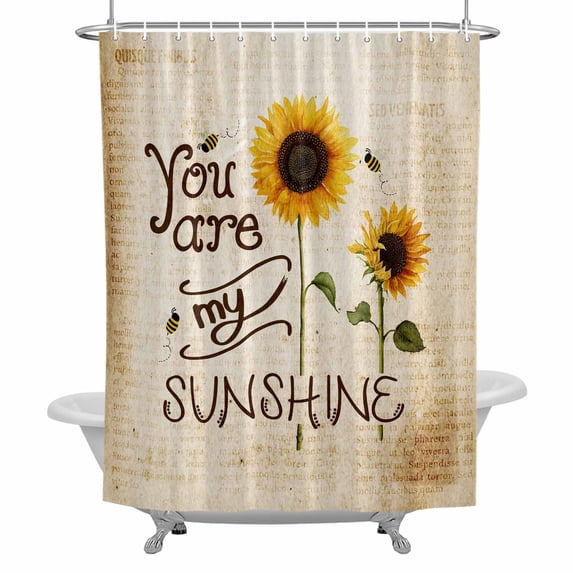 Farmhouses Sunflowers Shower Curtain for Bathroom, You Are My Sunshine ...