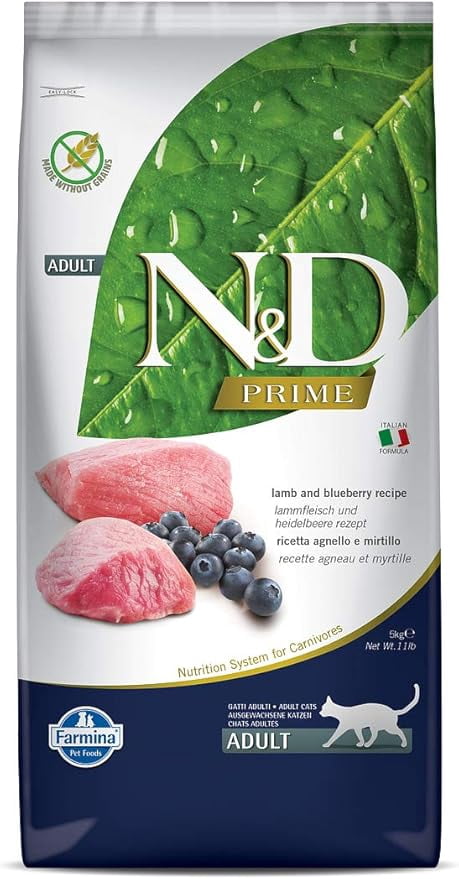 Farmina Natural & Delicious Grain Free Lamb and Blueberry Adult Cat, 11 ...