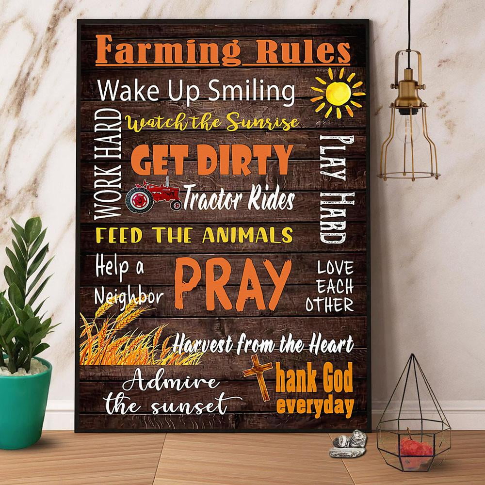 Farming Rules Tractor Rides Thank God Everyday Paper Poster No Frame ...