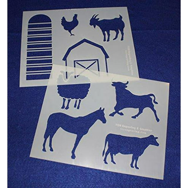 Farming Stencils Mylar 2 Pieces of 14 Mil 8" X 10" - Painting /Crafts ...