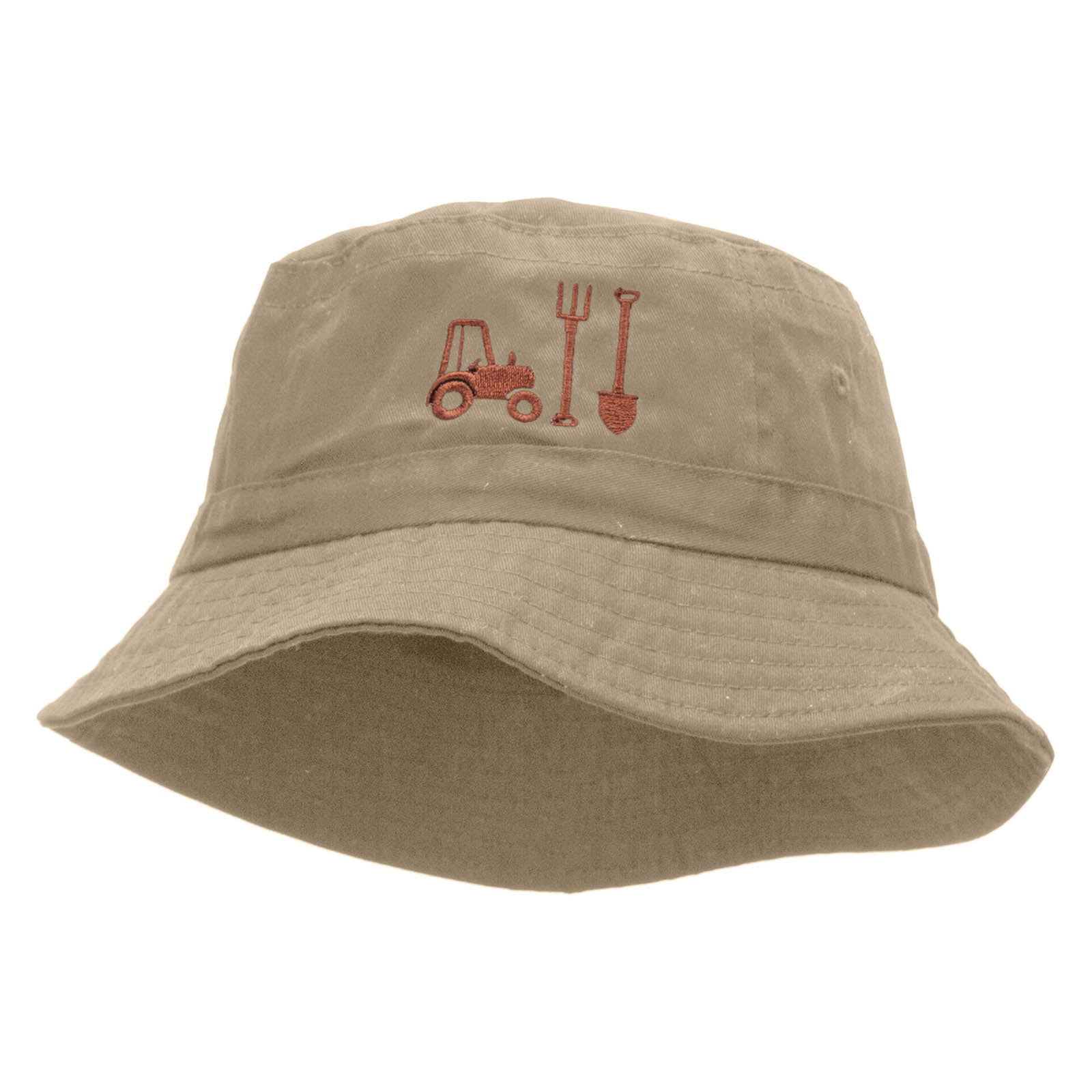 Farming Tool Embroidered Bucket Hat - Khaki OSFM - Walmart.com