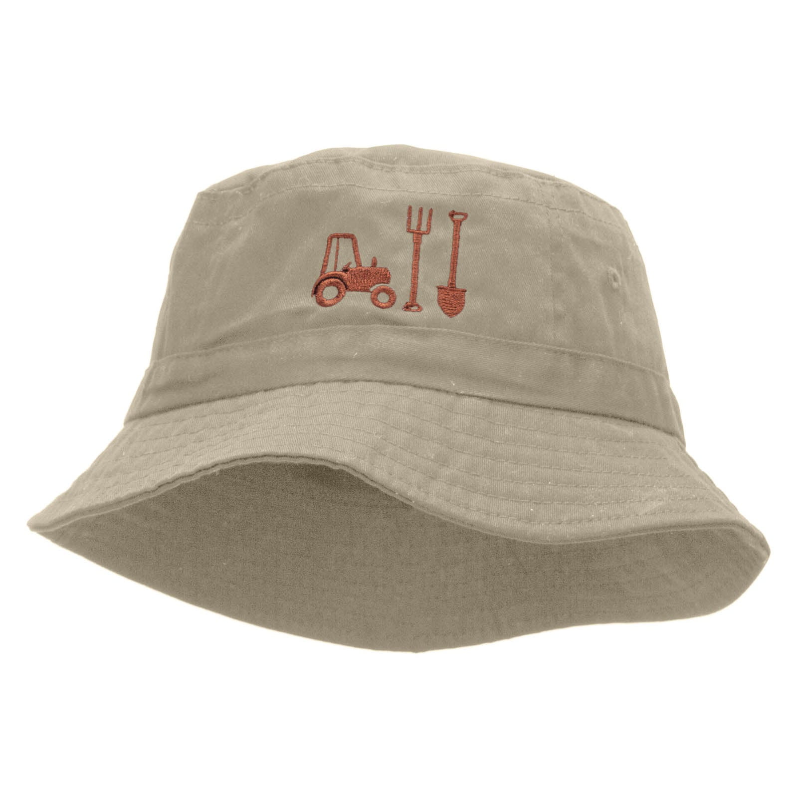 Farming Tool Embroidered Bucket Hat - Natural OSFM - Walmart.com