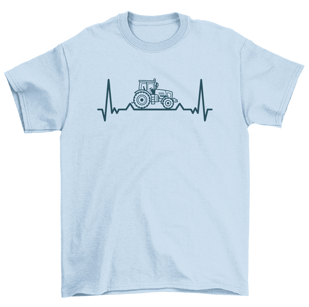 Farming Tractor Ekg Heartbeat Farmer T T Shirt Men
