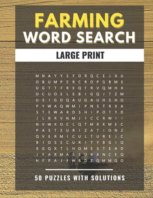 Farming Word Search Large Print 50 puzzles With Solutions: The Best ...