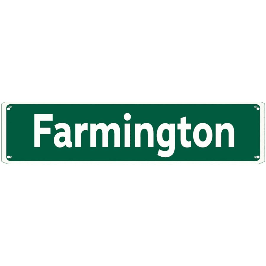 Farmington Vintage Tin Sign - 16x4 Inches - Ideal for Ranch, Man Cave ...