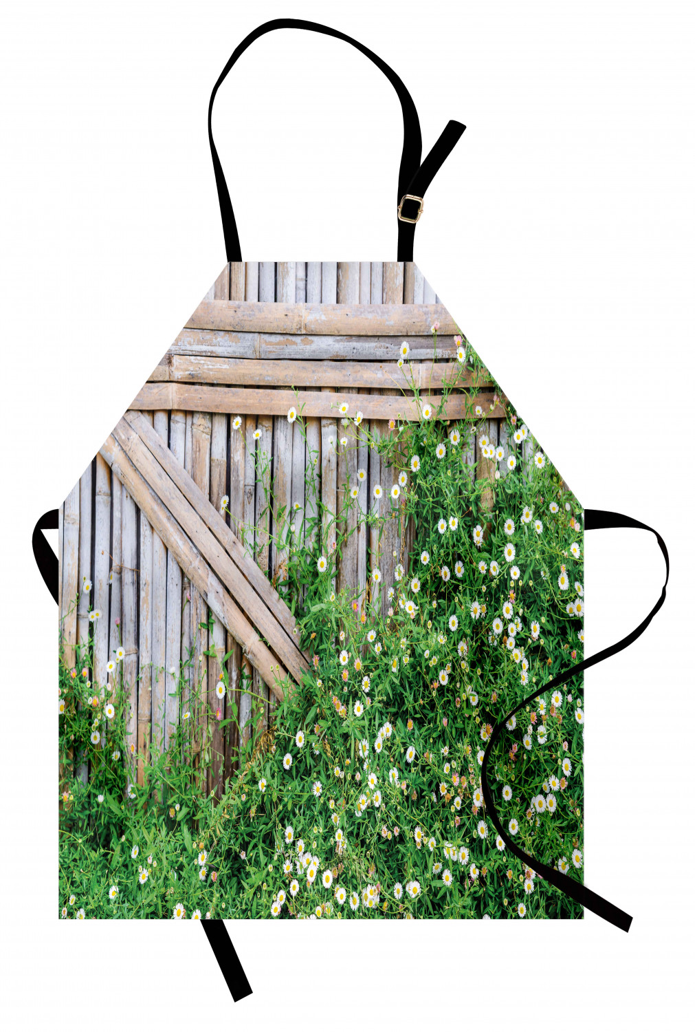Farmland Apron Bamboo Fence Covered by Ivy Daisy Flower Blooms ...