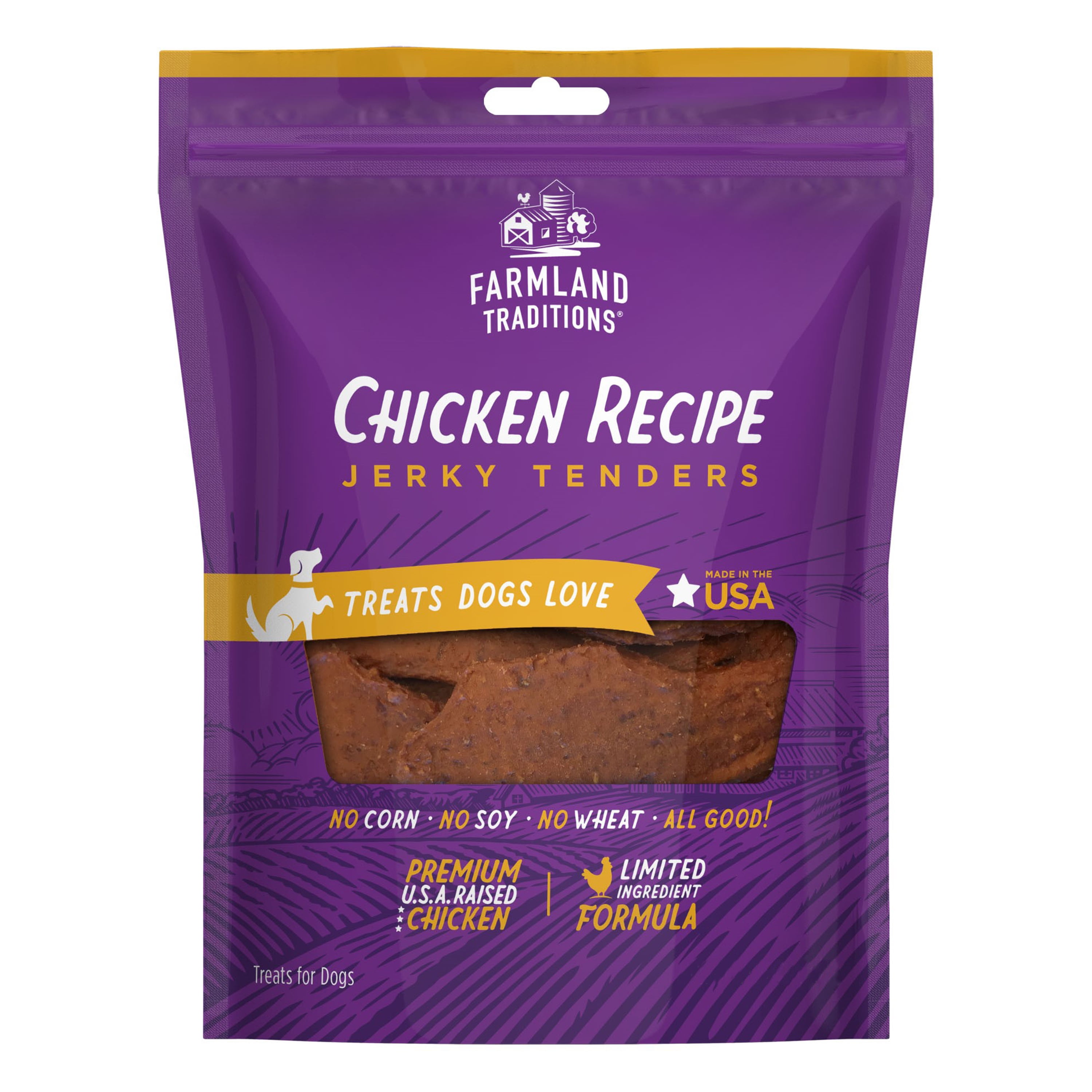 Farmland Traditions Chicken Recipe Jerky Tenders for Dogs 16 oz ...