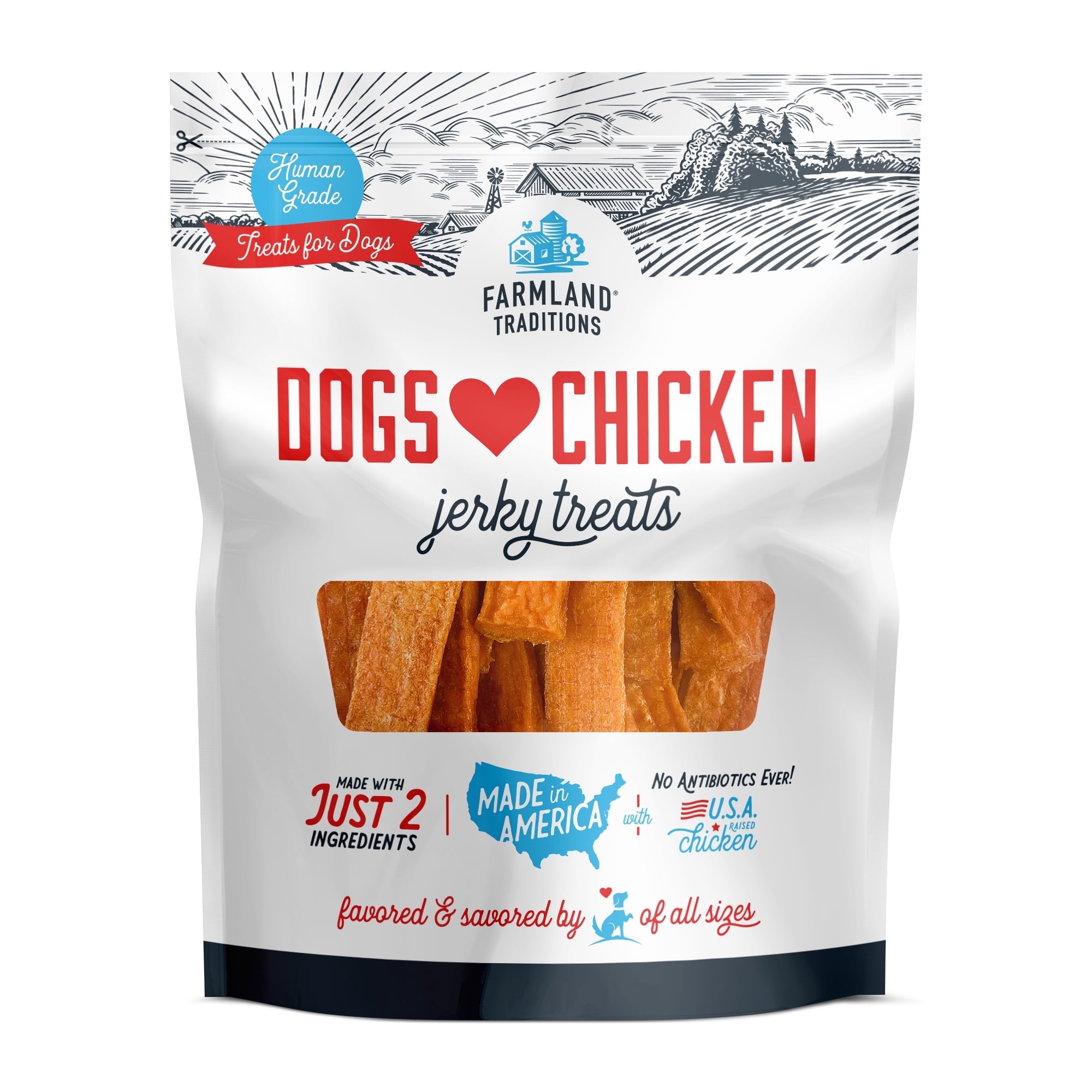 Farmland Traditions Dogs Love Chicken Jerky Dog Treats, Premium Two ...