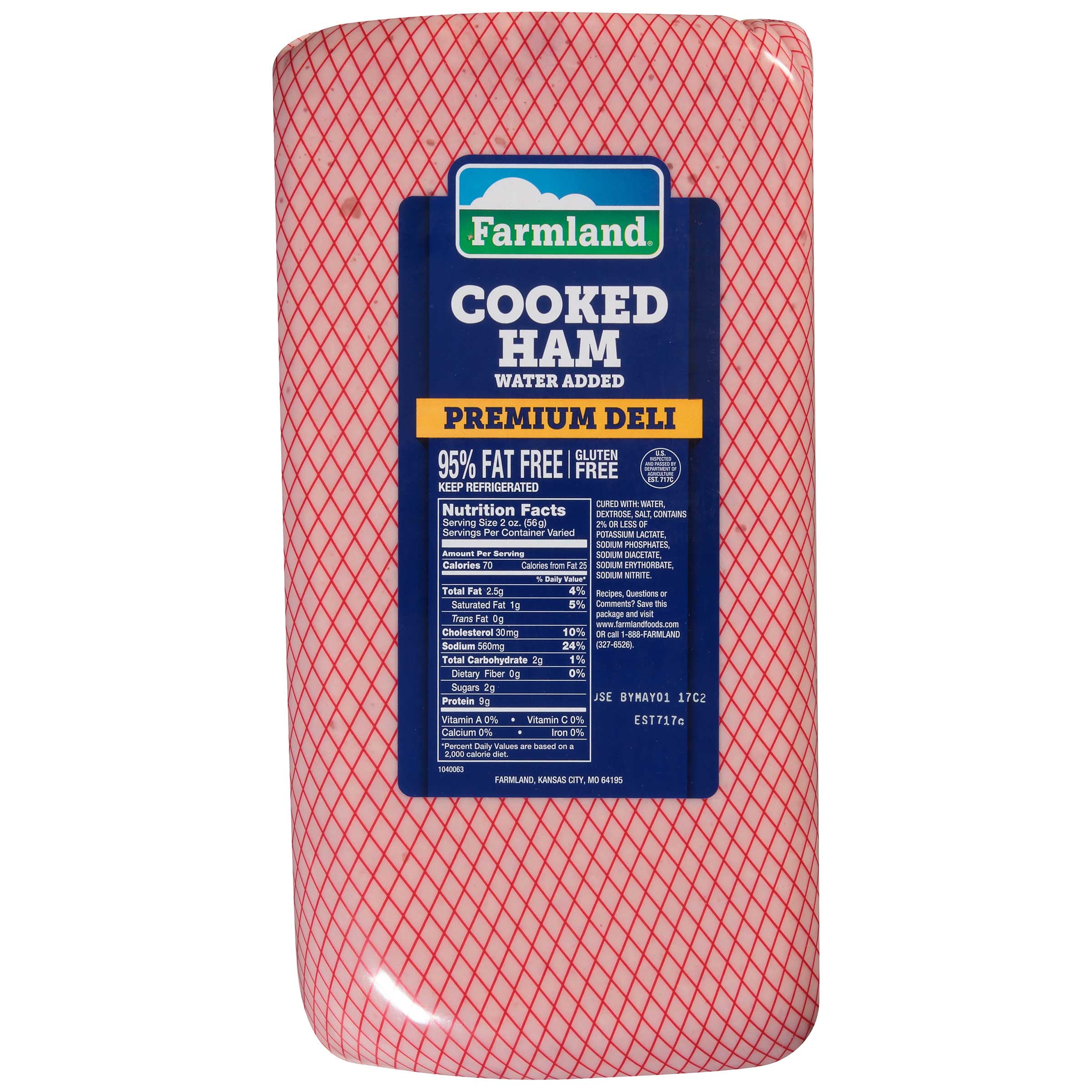 Farmland Water Added Premium Deli Cooked Ham, 4 x 6 inch -- 4 per case ...