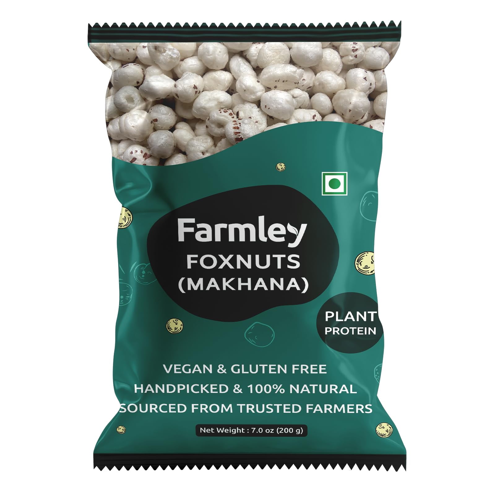 Farmley Uncooked Phool Makhana SAF21 Gluten Free | Raw Foxnuts, Popped ...