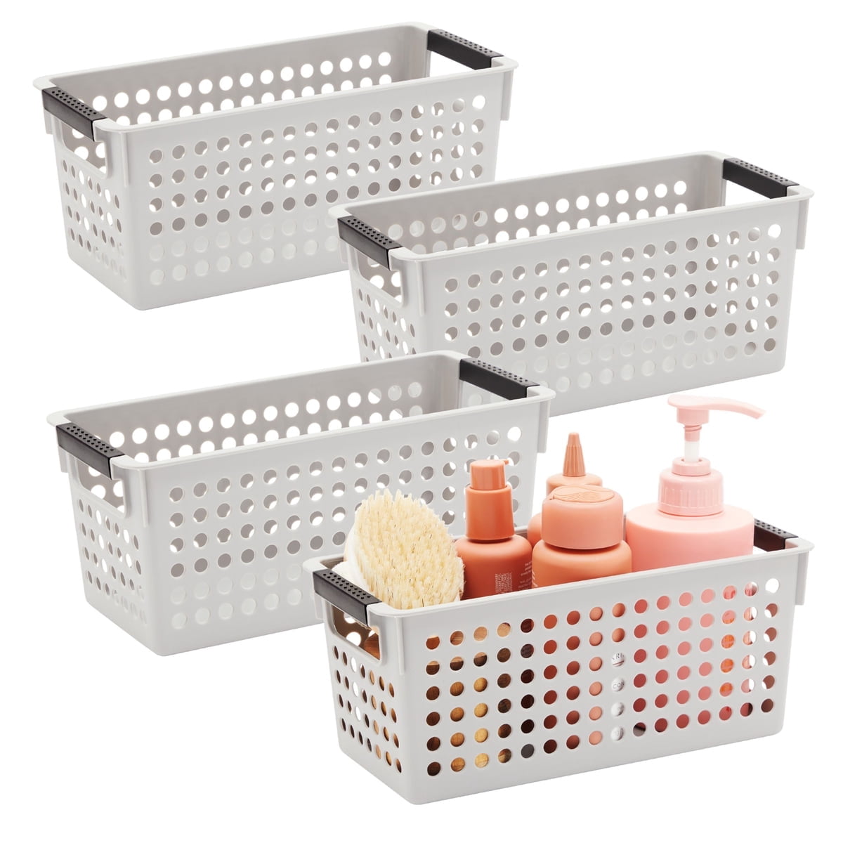 Farmlyn Creek Grey Plastic Containers, Small Storage Baskets with ...