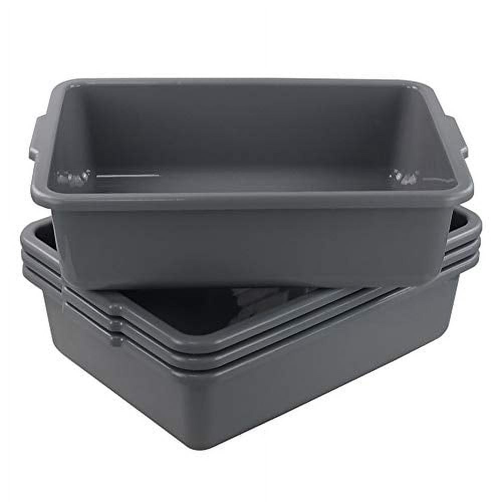 Farmoon 22L Commercial Bus Tub, 4 Packs Large Wash Basin Tote Box, Grey ...
