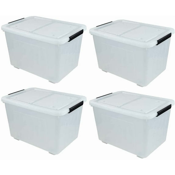 Farmoon 50 Quart Clear Storage Bin, Large Plastic Stackable Box with ...
