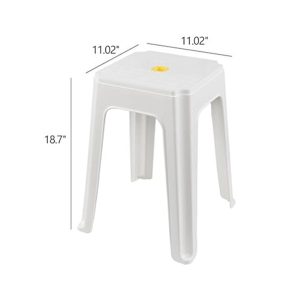 Farmoon 6-Pack Plastic Stackable Stools Chair, Square Plastic Stools ...