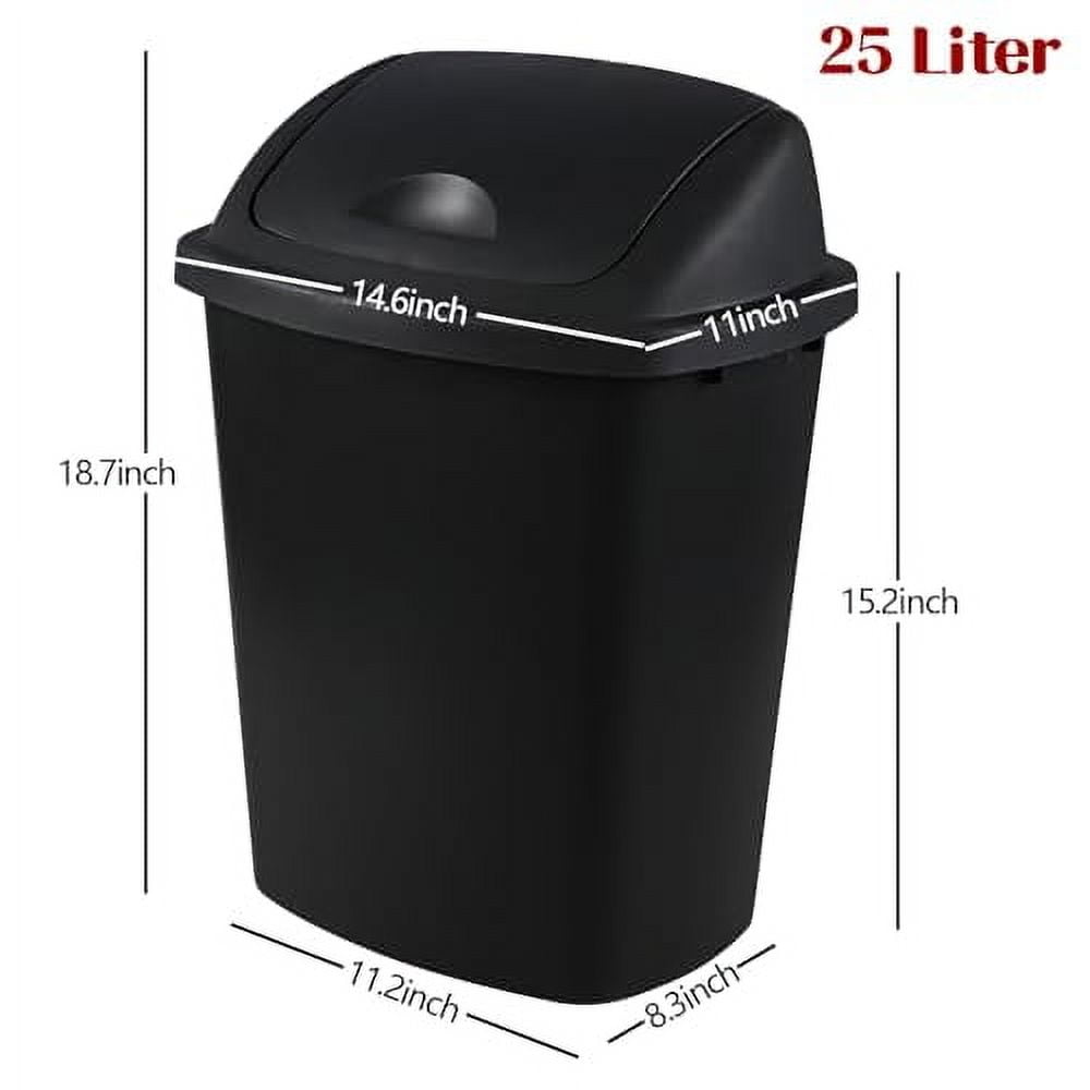 Farmoon Kitchen Garbage Cans with Swing Lid, 4 Packs, 25 L Plastic ...