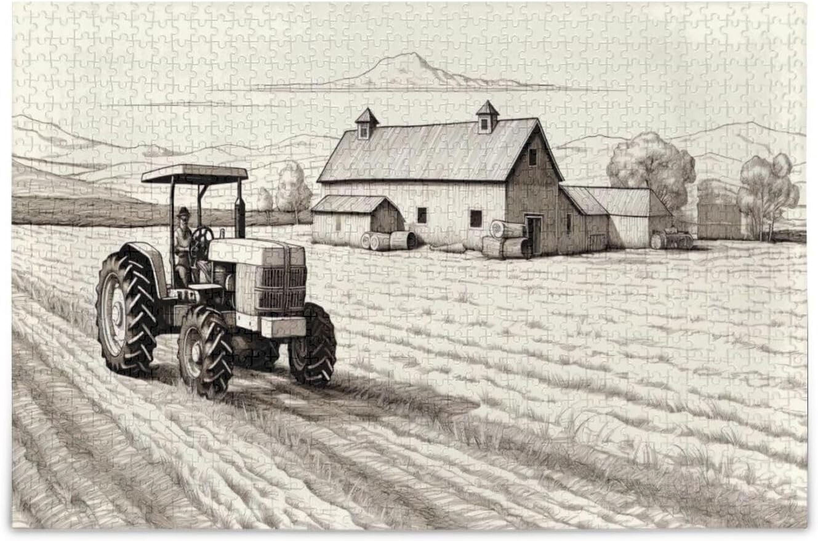 Farms Pattern Puzzle 1000 Pieces - Wooden Jigsaw Puzzles for Family ...