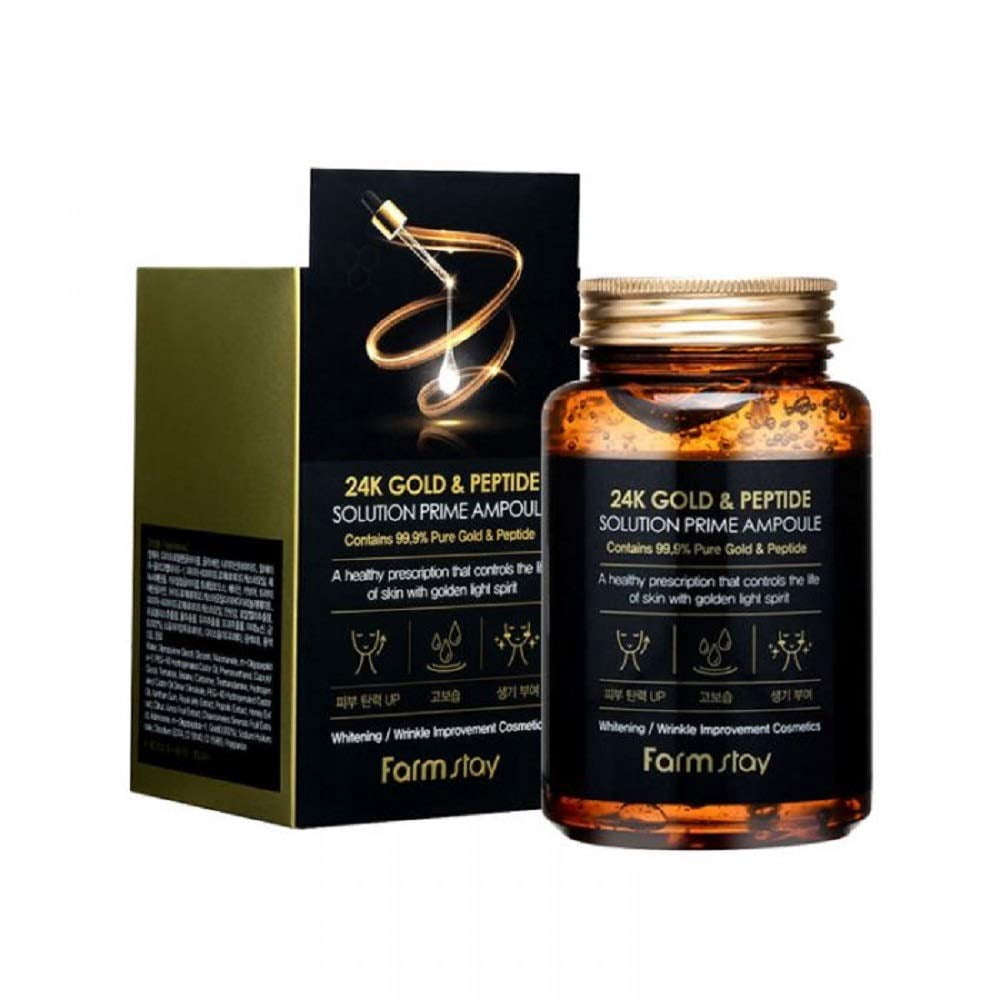 Farmstay 24K Gold & CI30 Peptide Solution Prime Ampoule - Whitening ...