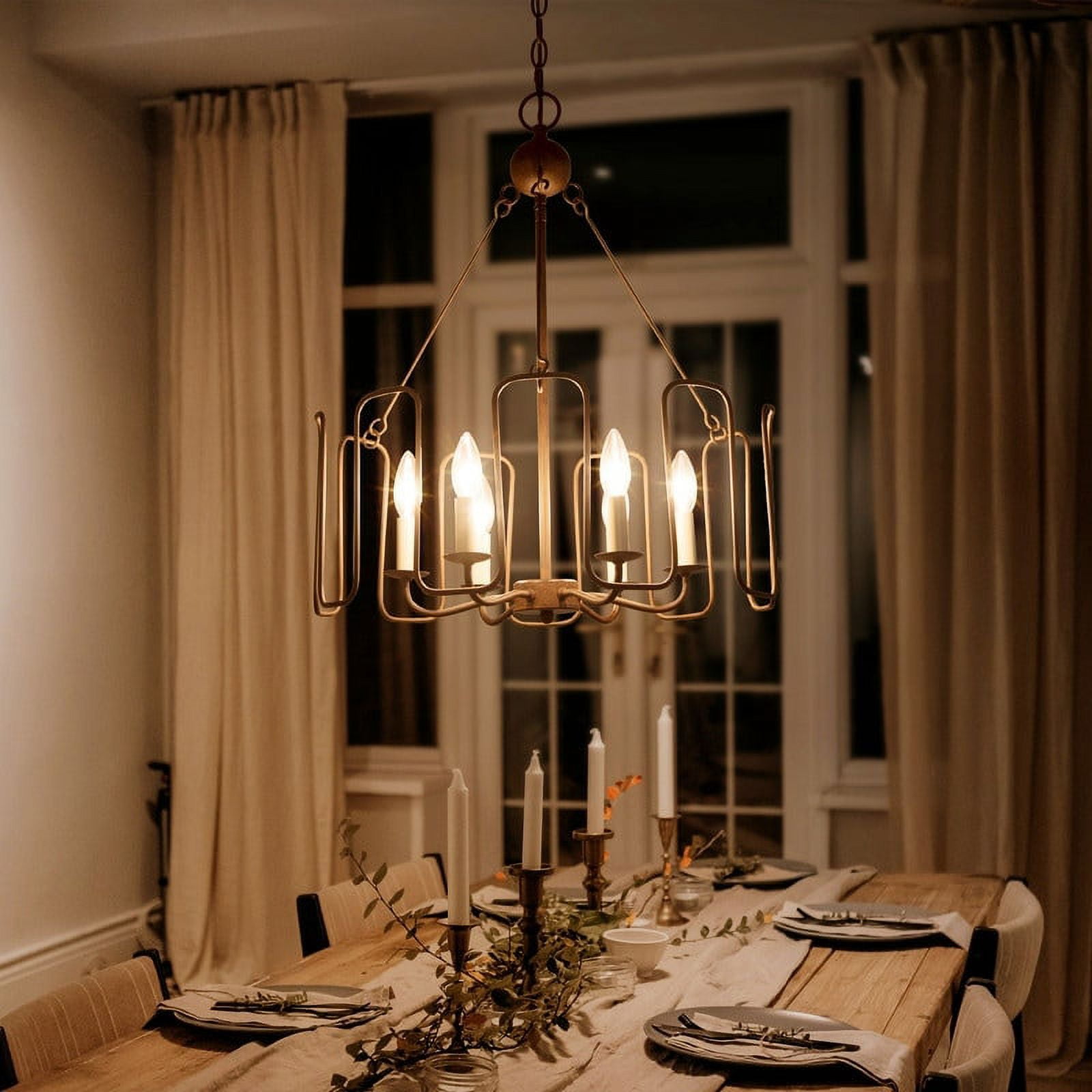 Farmsy Rustic Farmhouse 6-light Drum Chandelier Wagon Wheel Metal ...