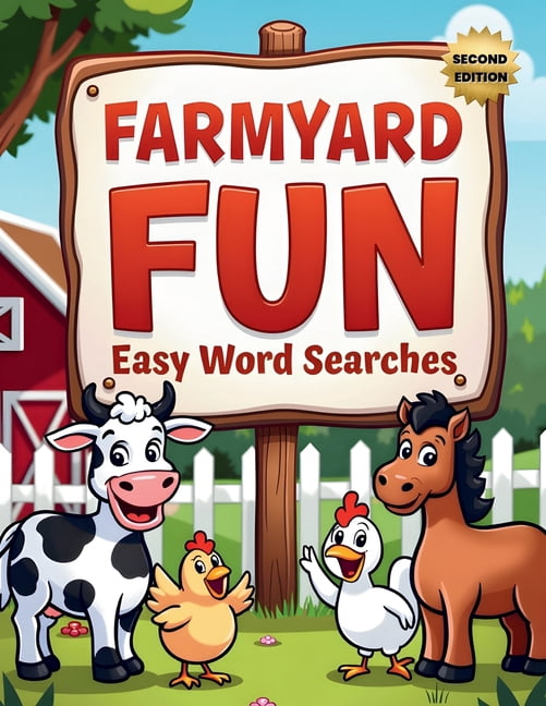 Farmyard Fun Easy Word Searches (Second Edition): 50 Simple Puzzles for ...