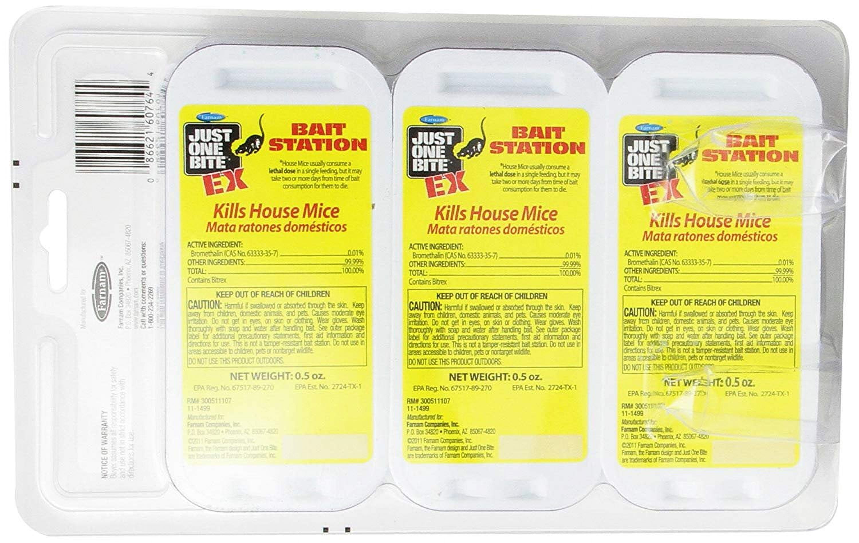 Just One Bite Indoor/Outdoor Mouse and Rat Rodent Poison Block Killer ...