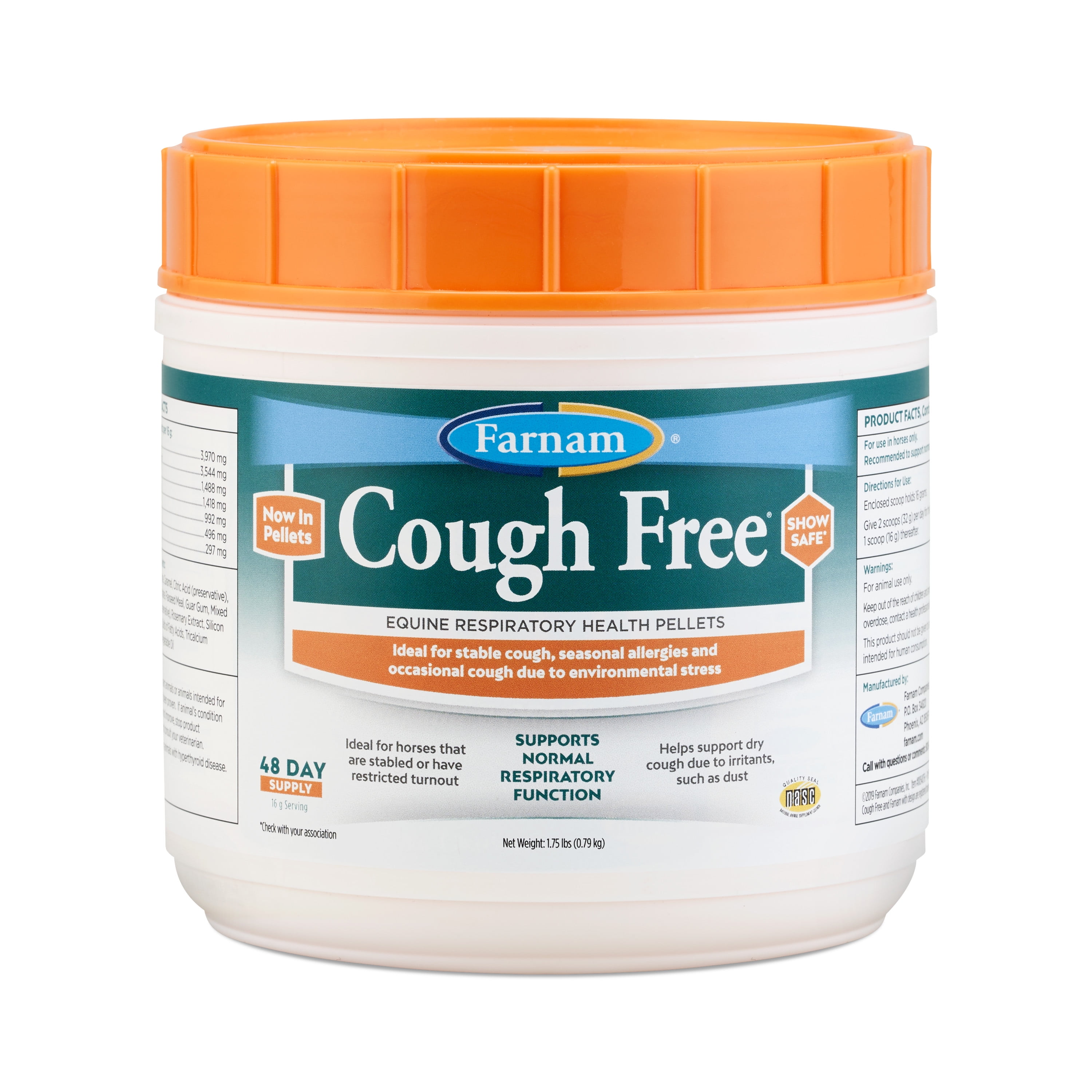Farnam Cough Free Equine Respiratory Health Pellets, Provides ...
