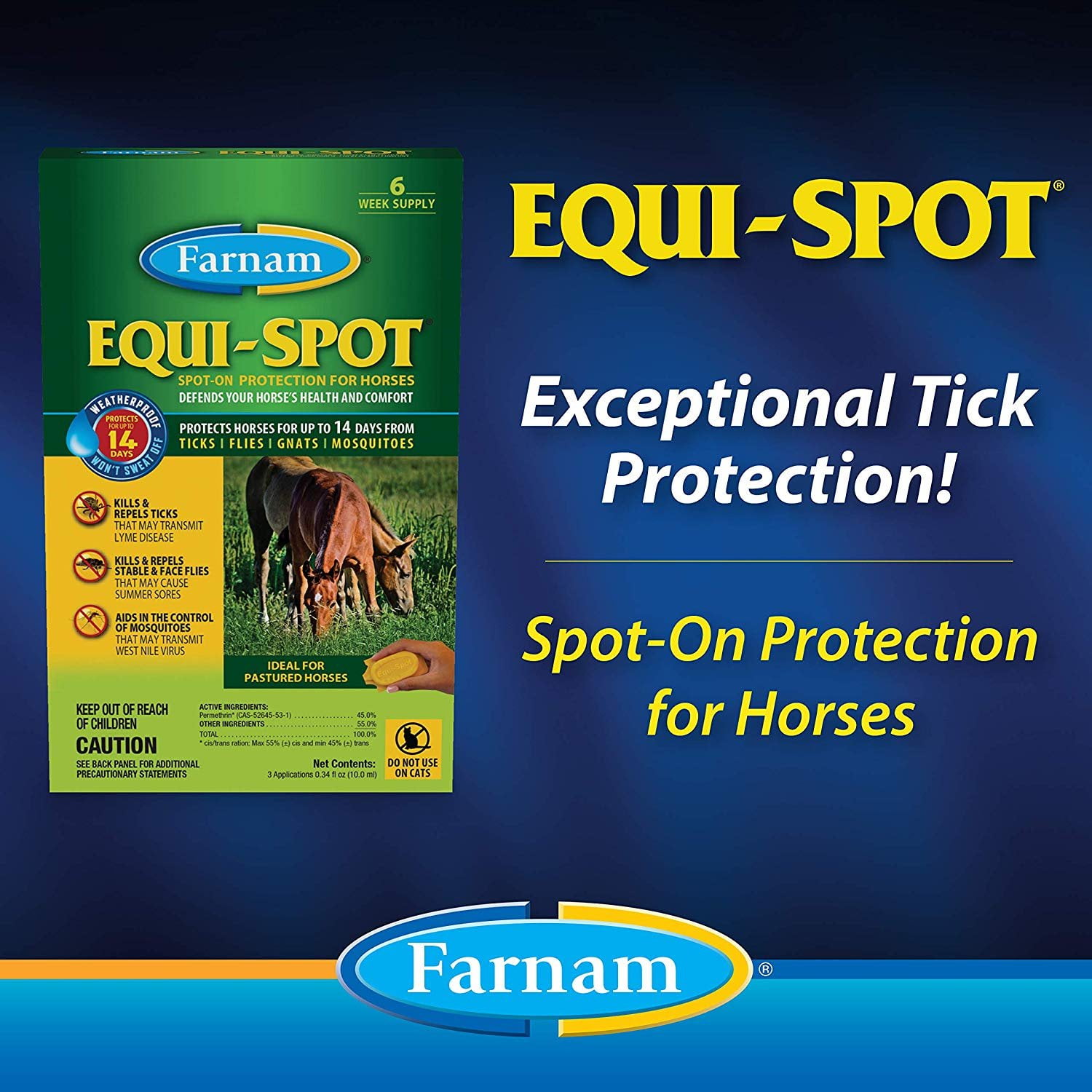 Farnam Equi-Spot Fly Spray, Spot On Insect Protection for Horses ...