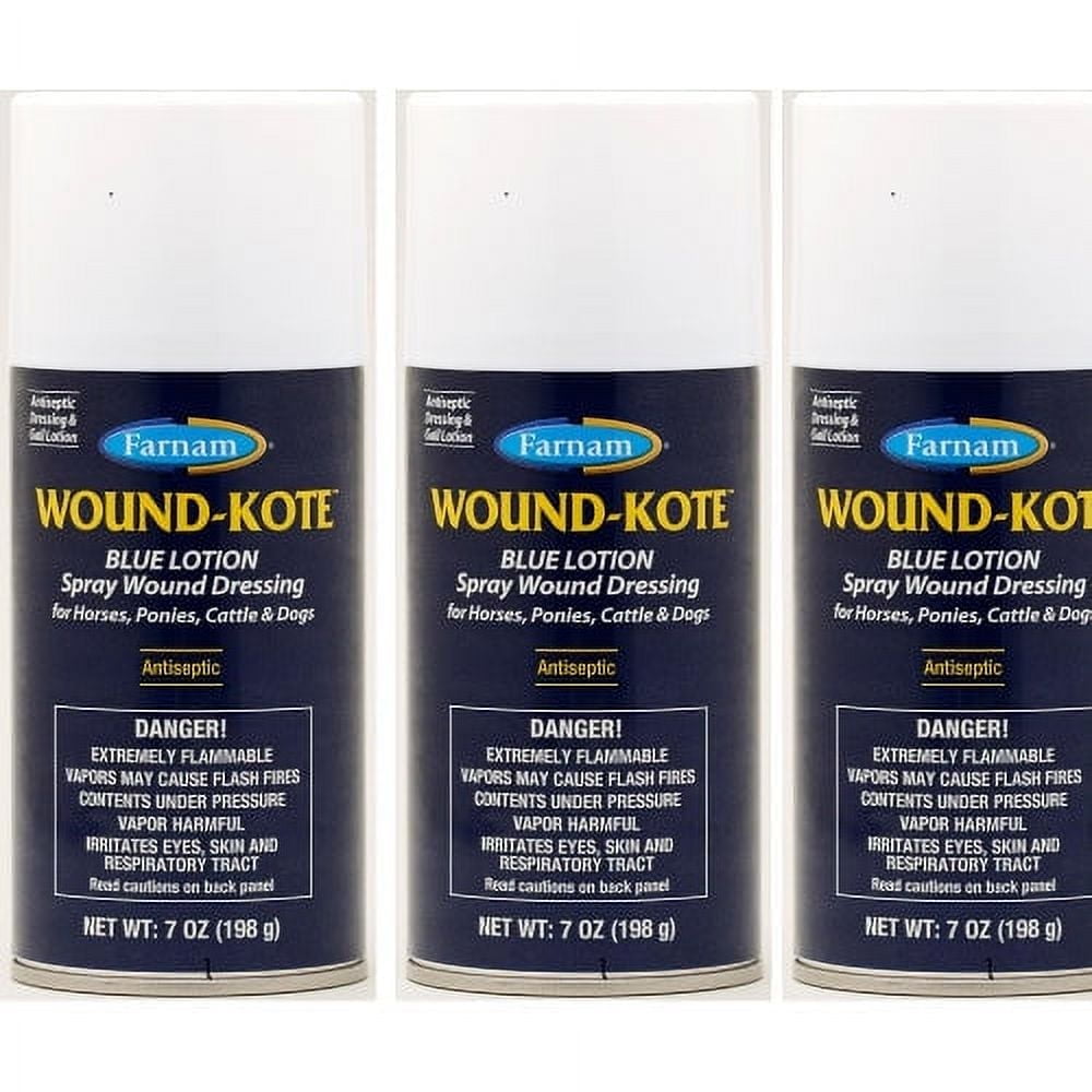 Farnam Wound-Kote Blue Lotion Spray for Animals 7 oz. 3-Pack - Walmart.com
