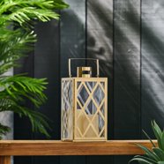 Brianna Stainless Steel Outdoor 23" Lantern, Gold - Walmart.com