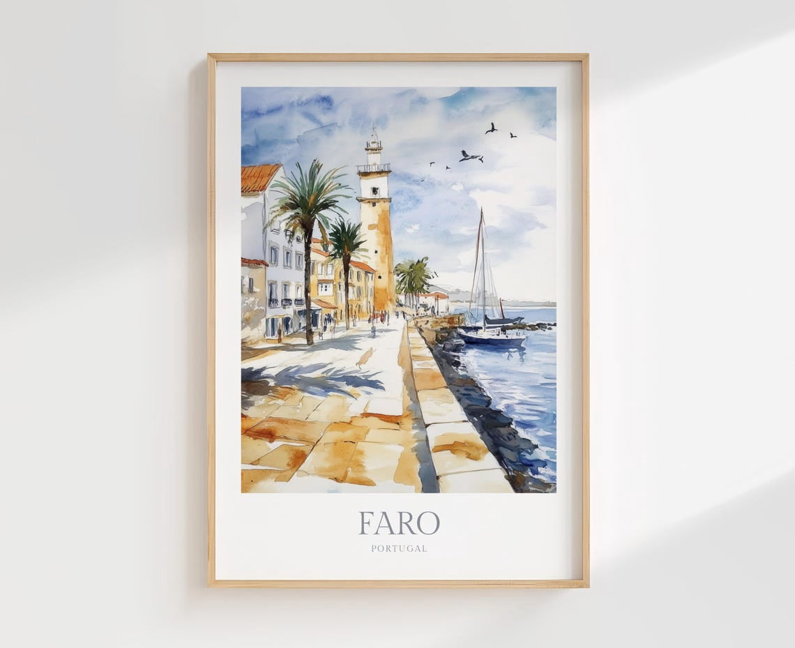 Faro Poster Portugal Wall Art Home Decor Algarve Travel Poster ...