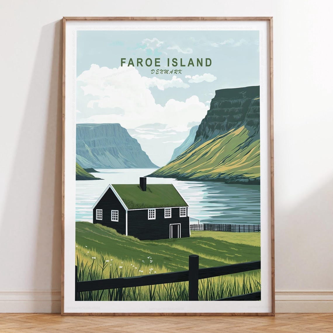 Faroe Island Travel Poster, Faroe Island Denmark Travel Print, Faroe ...