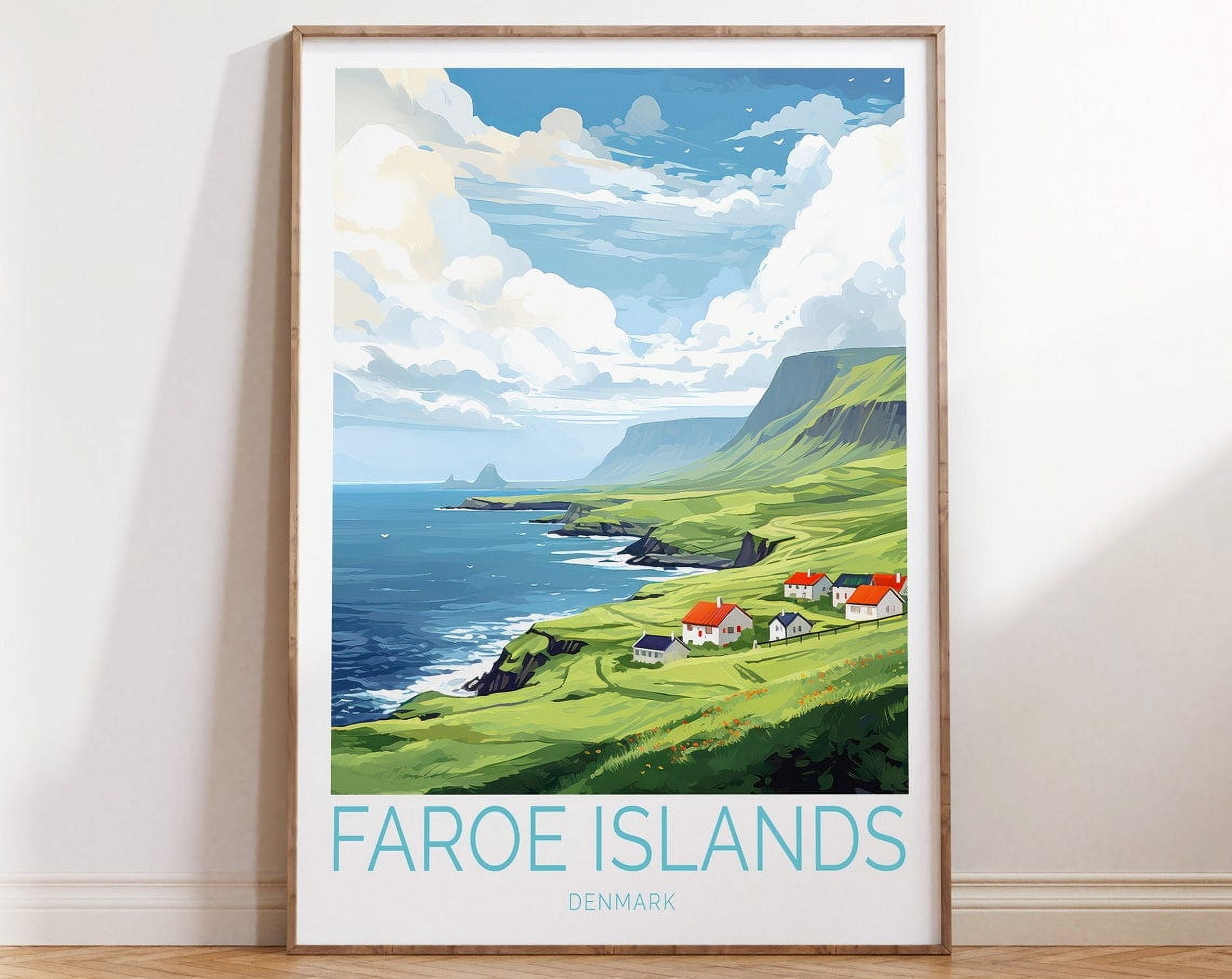 Faroe Islands Travel Poster, Faroe Islands Denmark Poster, Faroe ...