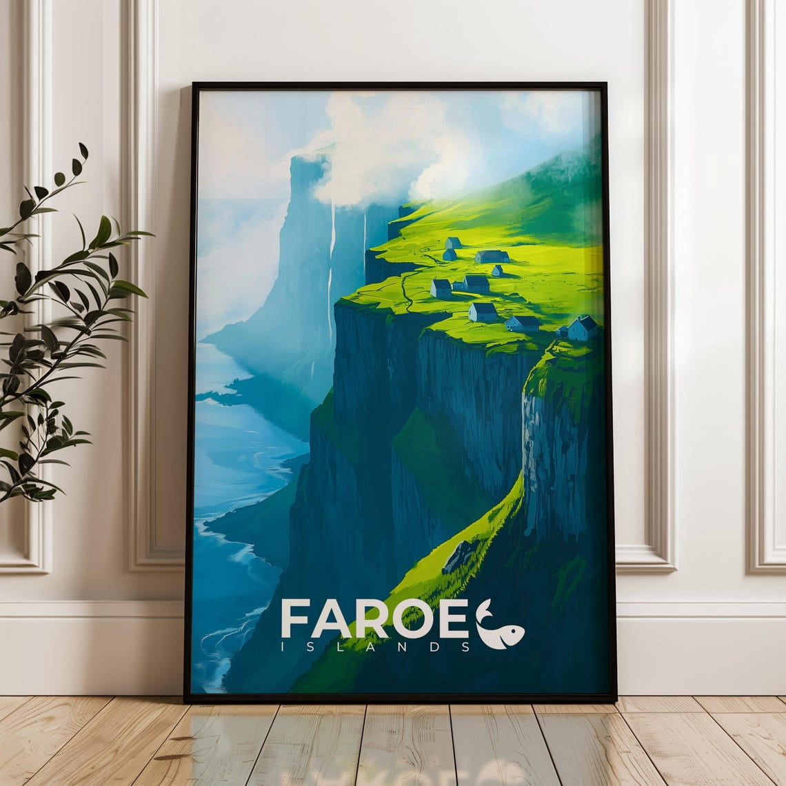 Faroe Islands Travel Print - Europe Wall Art Poster, Hiking ...