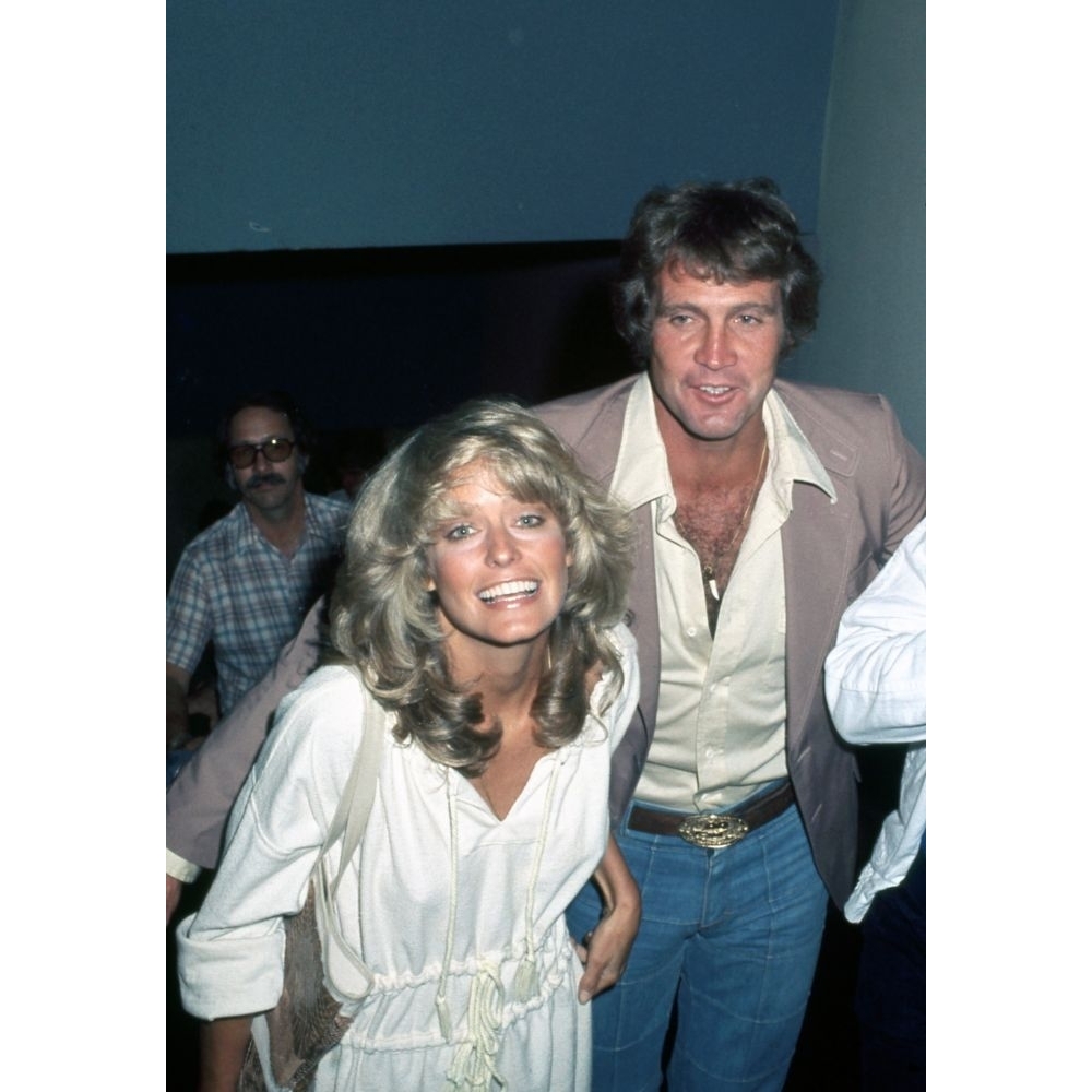 Farrah Fawcett and Lee Majors smiling at New York event 1970s. Photo ...
