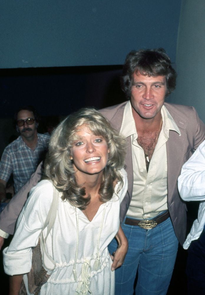 Farrah Fawcett and Lee Majors, smiling, at New York event, 1970s. Photo ...