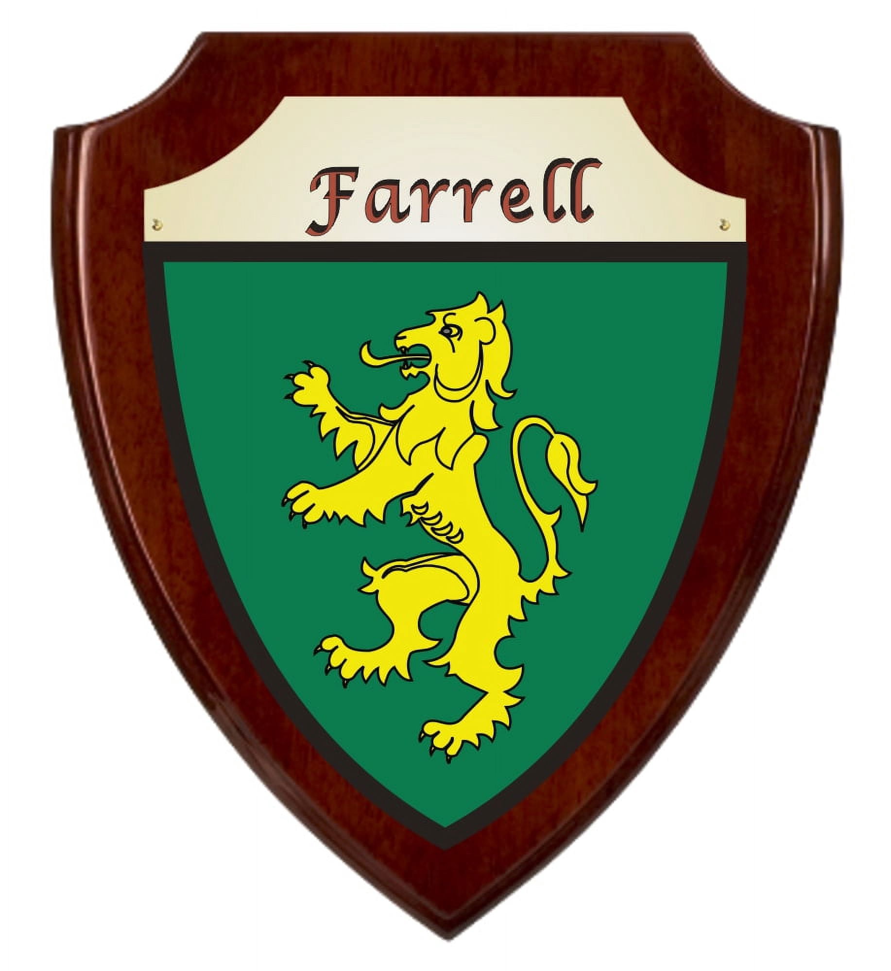 Farrell Irish Coat of Arms Shield Plaque - Rosewood Finish - Walmart.com