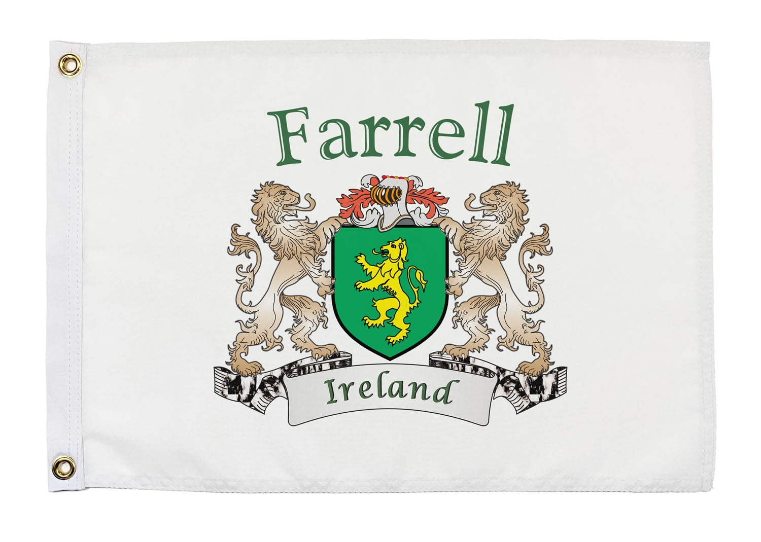 Farrell Irish Coat of Arms Small White Flag - 16"x10.5" inches ...