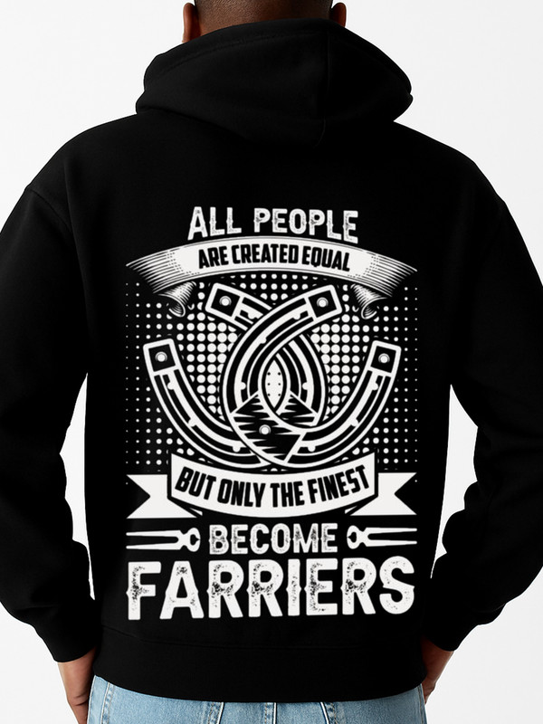 Farrier Pride graphic hoodies funny humor for men polyester black ...