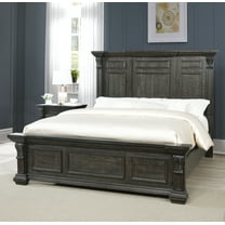 Roundhill Furniture Maderne Traditional Wood Panel Bed, King Size ...