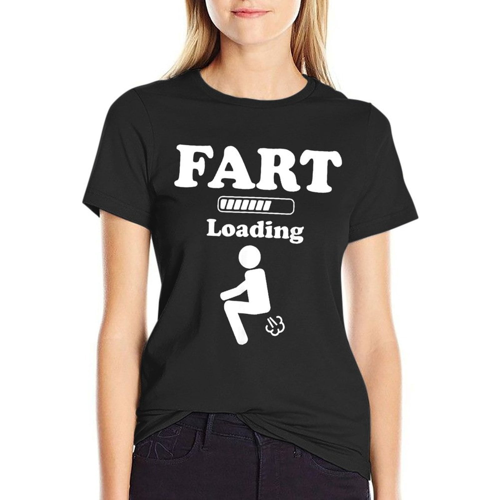 Fart Loading Women’s Short Sleeve Cotton T-Shirt HD Graphic Printed Tee ...
