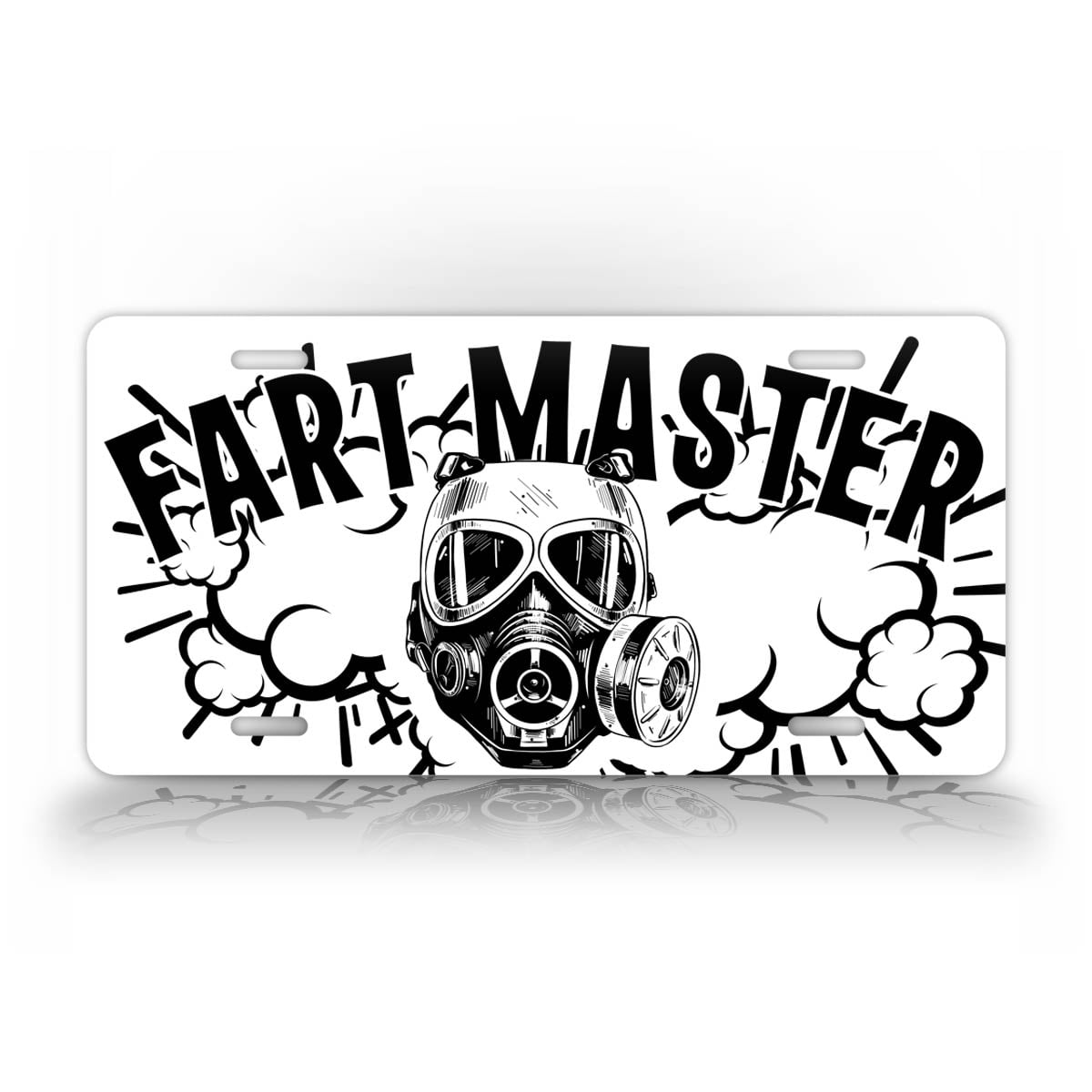 Fart Master Humorous License Plate Funny Gas Mask Toot Auto Tag ...