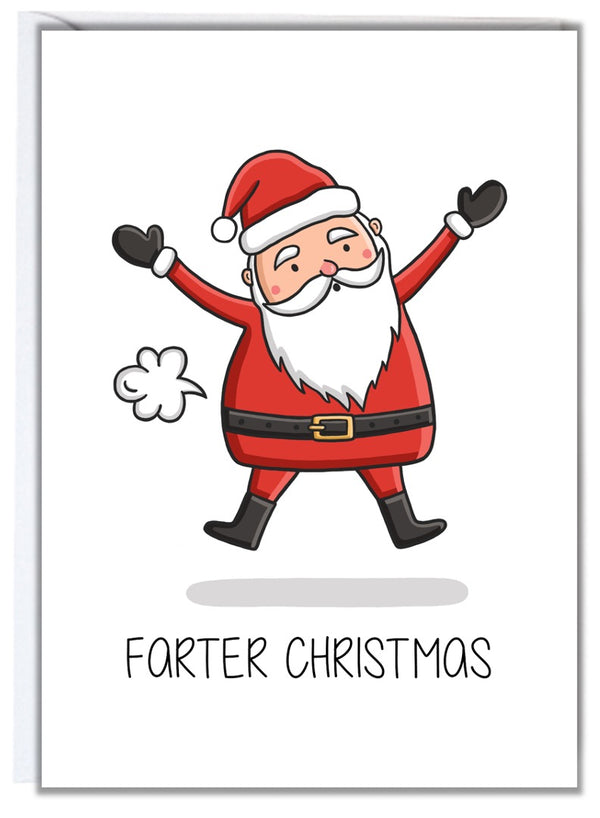 Farter Christmas Card – Funny Santa Fart Humor Greeting Card – Blank ...