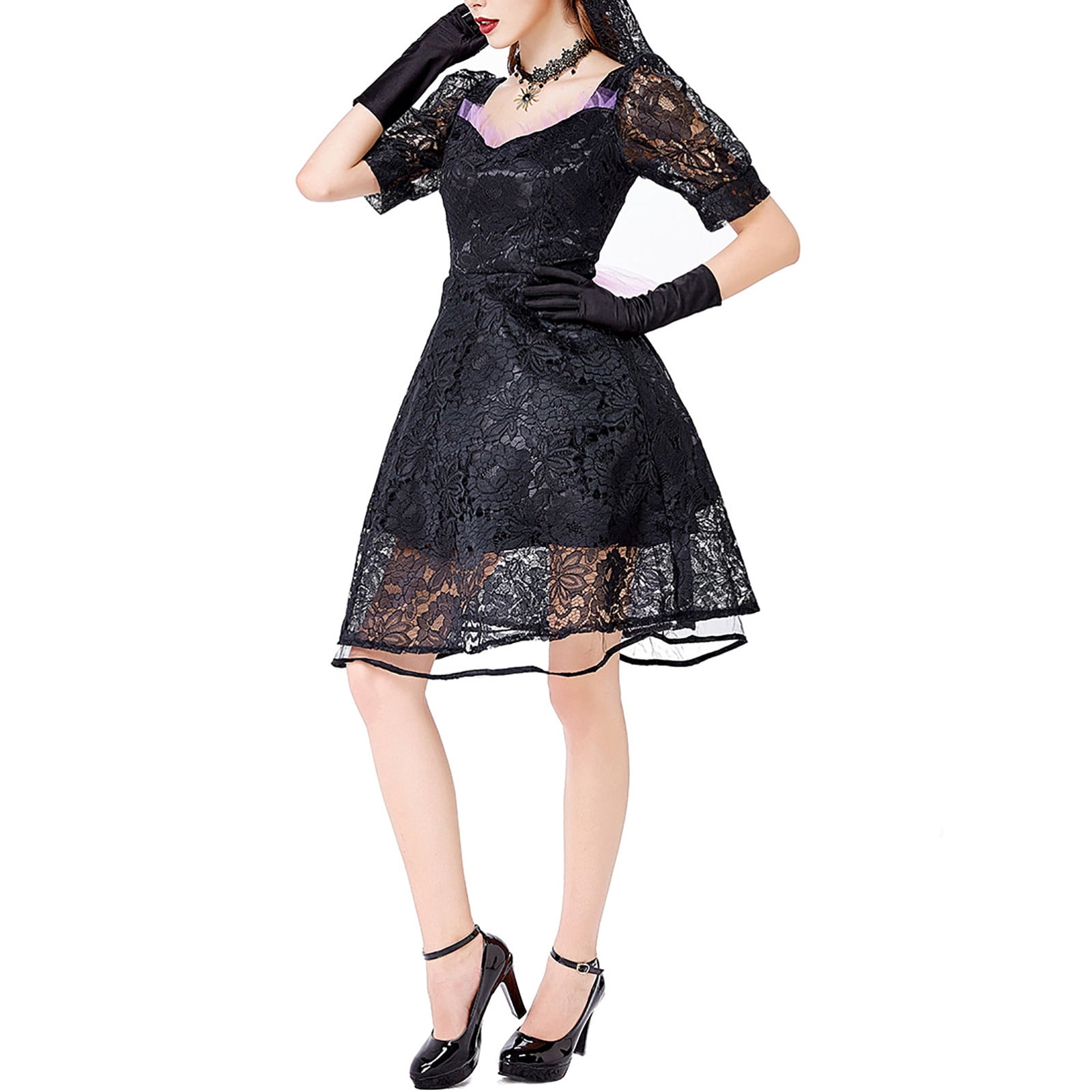 Fartey Halloween Dresses for Women 2024 Slim Fit Fall Long Sleeve V ...