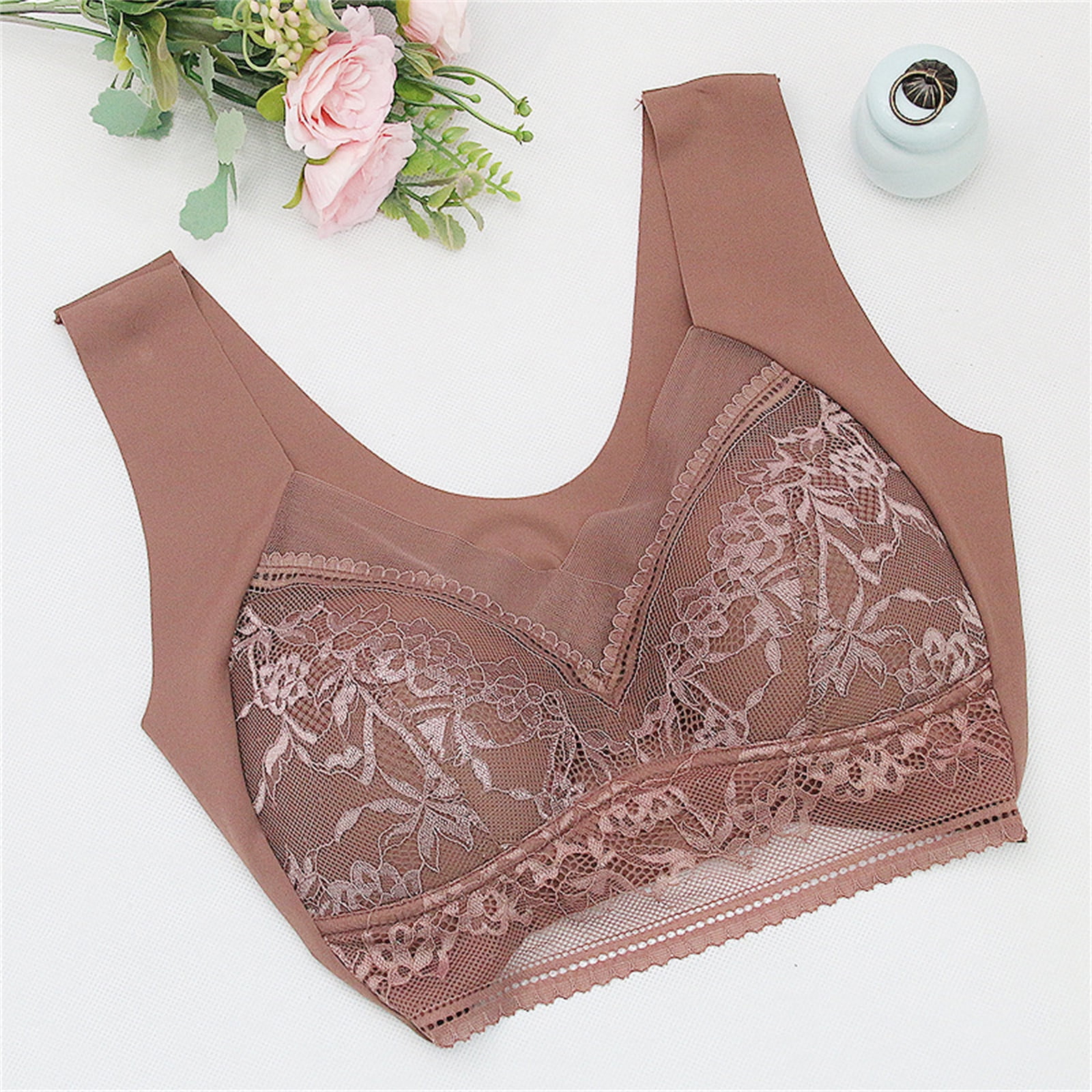 Fartey Plus Size Push Up Lace Bra for Women Comfortable Breathable Full ...