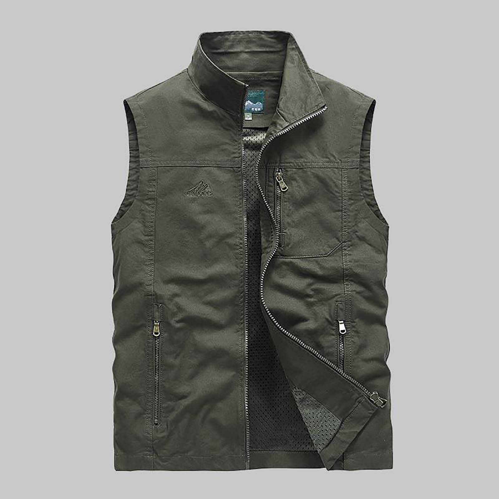 Fartey Plus Size Womens Outdoor Jackets Vests Casual Full Zipper ...