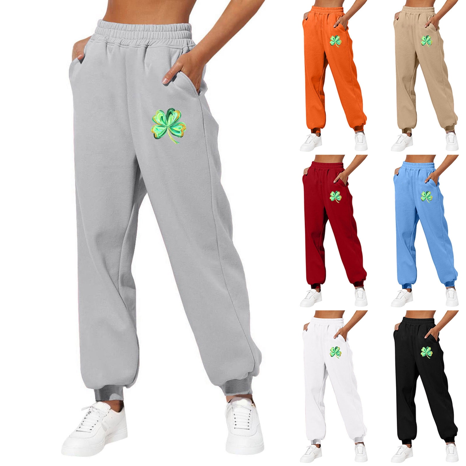 Fartey Womens Cinch Bottom Sweatpants Elastic Waist Elastic Waist ...