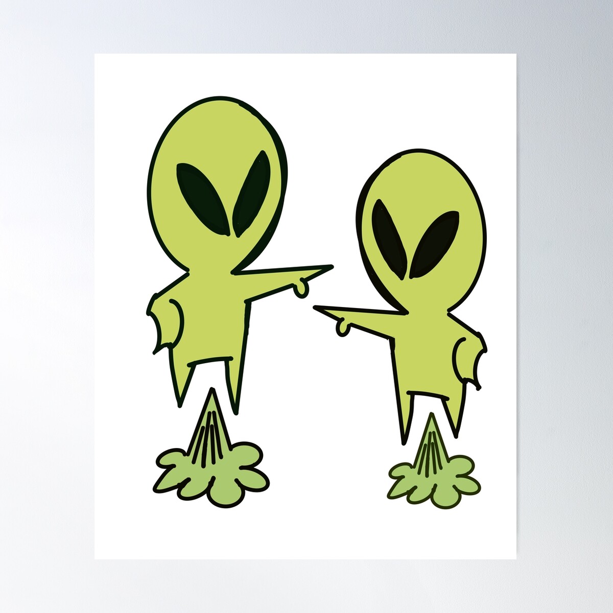 Farting Aliens Poster Wall Art, Modern Wall Decor For Living Room ...