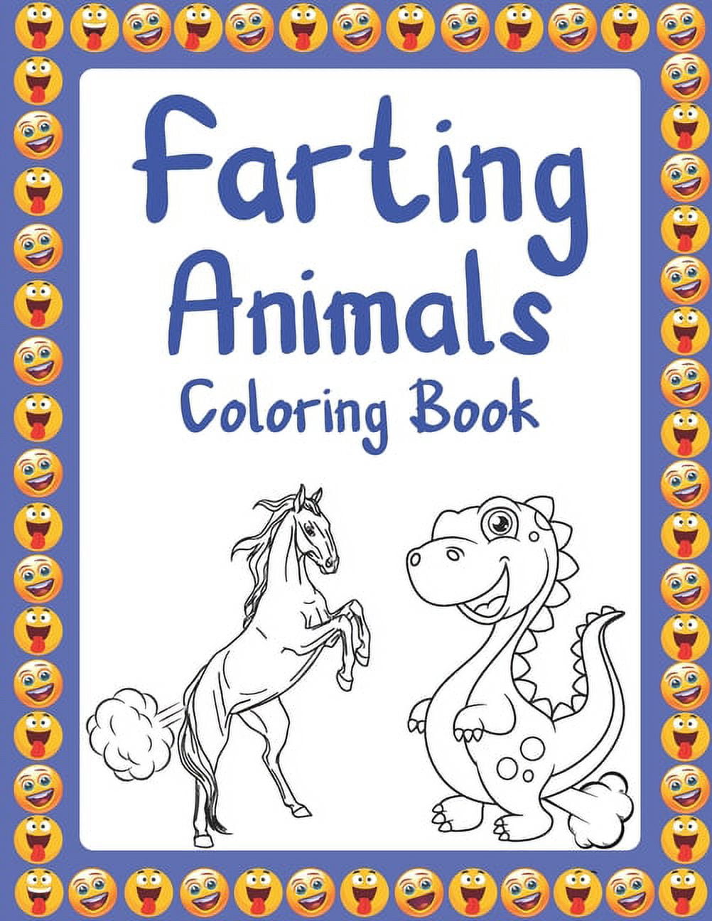 Farting Animal Coloring Book : Farting Animals Coloring. Cute Dinosaur ...