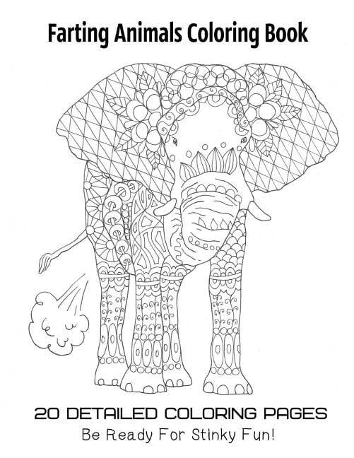 Farting Animals Coloring Book 20 Detailed Coloring Pages Be Ready For ...