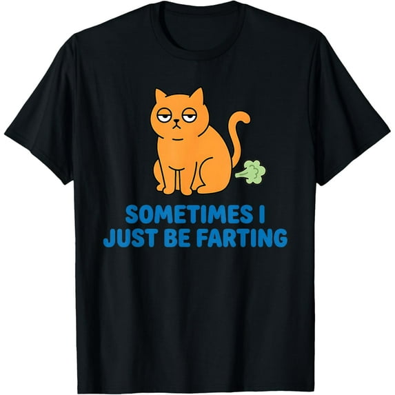 Farting Cat Humor Gift Adorable Orange Cat Graphic Tee T-Shirt Tee ...